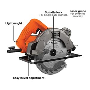 BLACK+DECKER 7-1/4-Inch Circular Saw with Laser, 13-Amp (BDECS300C)