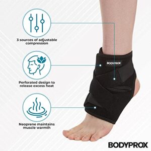 Bodyprox Ankle Support Brace, Breathable Neoprene Sleeve, Adjustable Wrap!