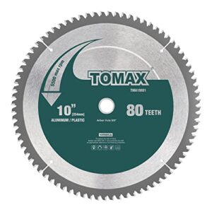 tomax 10-inch 80 tooth tcg aluminum and non-ferrous metal saw blade with 5/8-inch arbor