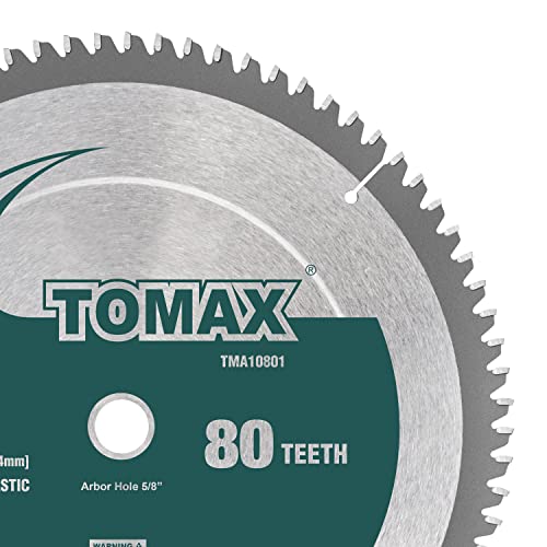 TOMAX 10-Inch 80 Tooth TCG Aluminum and Non-Ferrous Metal Saw Blade with 5/8-Inch Arbor