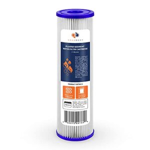 Aquaboon 1 Micron 10" x 2.5" Pleated Sediment Water Filter Cartridge | Universal Replacement for Any 10 inch RO Unit | Compatible with R50, 801-50, WFPFC3002, WB-50W, WHKF-WHPL, 50-Pack