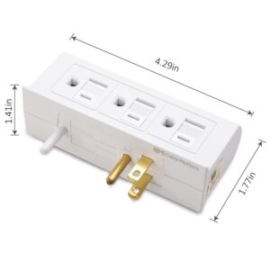 Cable Matters 2-Pack 6 Outlet Splitter Grounded Side Access Outlet Extender Wall Tap