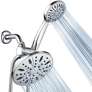 aquadance 7" premium high pressure 3-way rainfall combo combines the best of both worlds-enjoy luxurious rain showerhead and 6-setting hand held shower separately or together, chrome