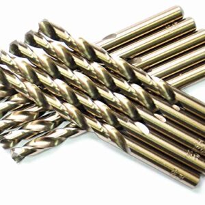 DRILLFORCE HSS General Purpose Heavy Duty Cobalt Jobber Length Twist Drill Bits Size 1/16 with 10pcs in Plastic Bag, Ideal for Drilling on mild Steel, Copper, Aluminum, Zinc Alloy etc. (1/16)