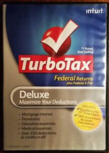 turbo tax deluxe 2010 federal returns plus federal e-file - pc/mac