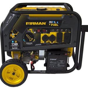 FIRMAN Dual Fuel Generator, Extended Run Time Portable Generator, 7125-Watt Generator with Electric Start, 439cc Engine, 13 Hours of Run Time