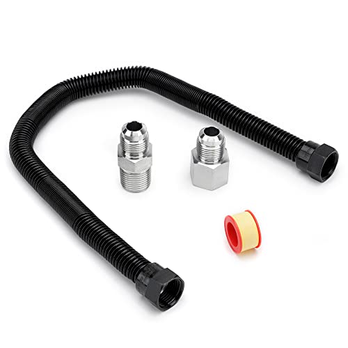 Stanbroil 1/2" OD x 3/8" ID 18" Non-Whistle Flexible Flex Gas Line with Brass Ends for NG or LP Fire Pit and Fireplace