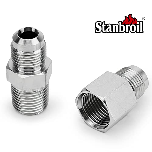 Stanbroil 1/2" OD x 3/8" ID 18" Non-Whistle Flexible Flex Gas Line with Brass Ends for NG or LP Fire Pit and Fireplace