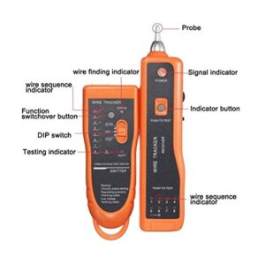 Ethernet Network Toner RJ11 RJ45 Network Cable Tester LAN Tracker Wire Finder Cat5 Cat6 with 2 Network Wire Stripper Toolkit Orange