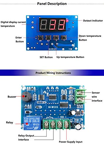 LM YN Digital Thermostat Module K-Type DC 24V -30℃ to 999℃ Temperature Controller Board Electronic, TEM Control Module Switch Red Digital Display