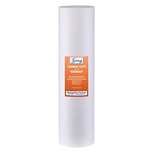 iSpring FP25B High Capacity 20” x 4.5” Water Replacement Cartridge Fine Sediment Filter, 5 Micron, 1 Piece, White