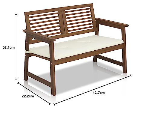 Furinno FG161167 Tioman Hardwood Outdoor Bench in Teak Oil, Natural