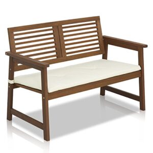 furinno fg161167 tioman hardwood outdoor bench in teak oil, natural