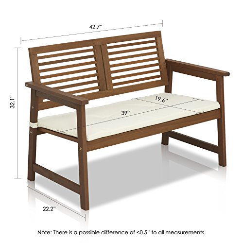 Furinno FG161167 Tioman Hardwood Outdoor Bench in Teak Oil, Natural