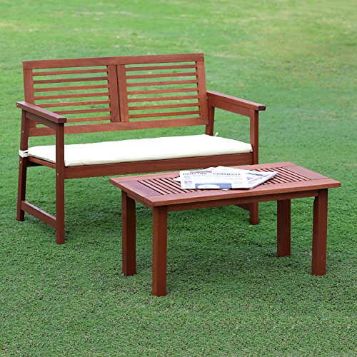 Furinno FG161167 Tioman Hardwood Outdoor Bench in Teak Oil, Natural