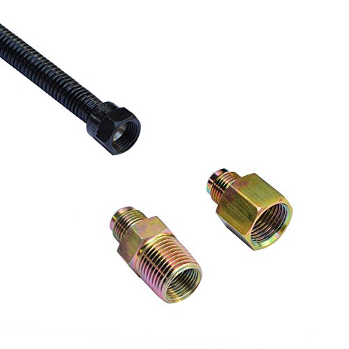 Stanbroil 1/2" OD x 3/8" ID 24" Non-Whistle Flexible Flex Gas Line Connector Kit for NG or LP Fire Pit and Fireplace