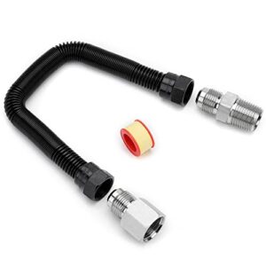 stanbroil 1/2" od x 3/8" id 12" non-whistle flexible flex gas line connector kit for ng or lp fire pit and fireplace