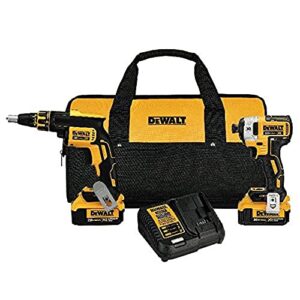 dewalt 20v max* xr drywall screw gun & impact driver kit, 4.0-amp hour (dck267m2)