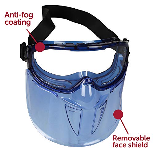 KleenGuard - 18629 V90 Shield Clear Anti Fog Lens Protection Goggle with Blue Frame