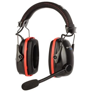 honeywell retail sync wireless earmuff with bluetooth 4.1 (rws-53016), black with red accents