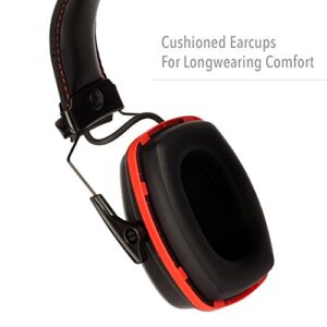 Honeywell Retail Sync Wireless Earmuff with Bluetooth 4.1 (RWS-53016), Black With Red Accents