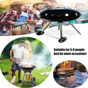 SRHMYWBW Portable Charcoal Grill for Outdoor 17 Inch Barbecue Grill 4.5kg/10 Lbs Charcoal BBQ Grill Round BBQ Kettle Outdoor for Outdoor Cooking Picnic Patio Backyard (Red)