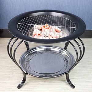 CENALIN Indoor Outdoor Carbon Basin Carbon Furnace Household Furnace Ten War BBQ Carbon Stove Charcoal Fire Basin Roasters(Small Rack + Stove + Baking Sheet)