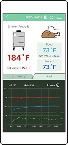 WiFi Electric Smoker Temperature Controller, 2 Probes, 1800 Watts