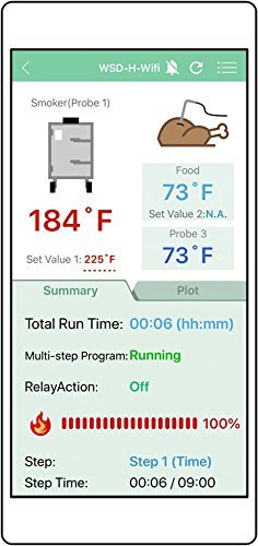 WiFi Electric Smoker Temperature Controller, 2 Probes, 1800 Watts