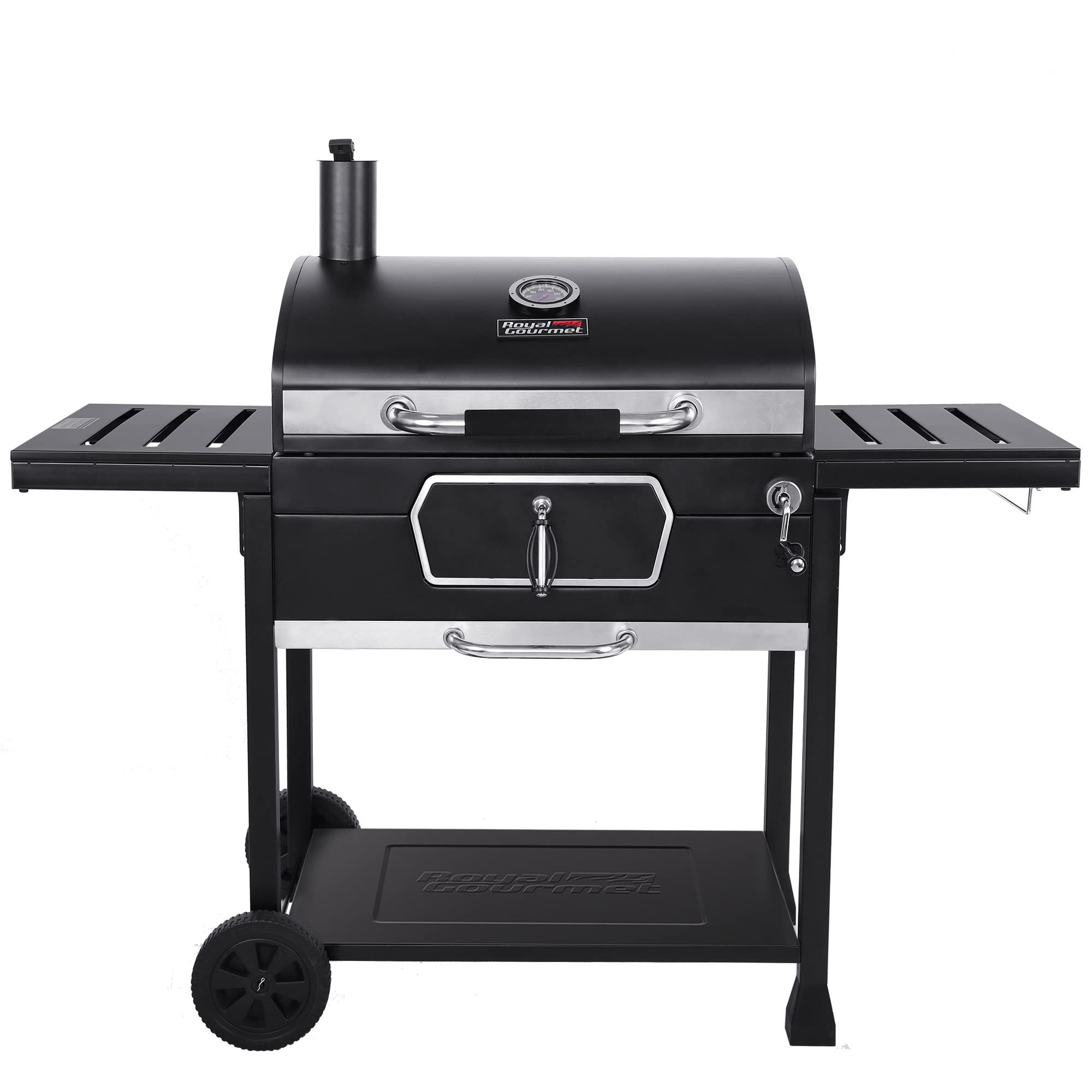 Royal Gourmet CD2030X Deluxe 30-Inch Charcoal Grill, BBQ Smoker Picnic Camping Patio Backyard Cooking, Black