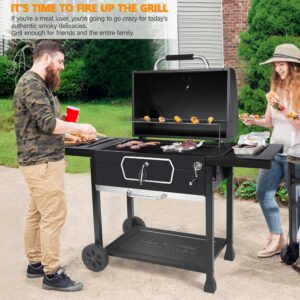 Royal Gourmet CD2030X Deluxe 30-Inch Charcoal Grill, BBQ Smoker Picnic Camping Patio Backyard Cooking, Black