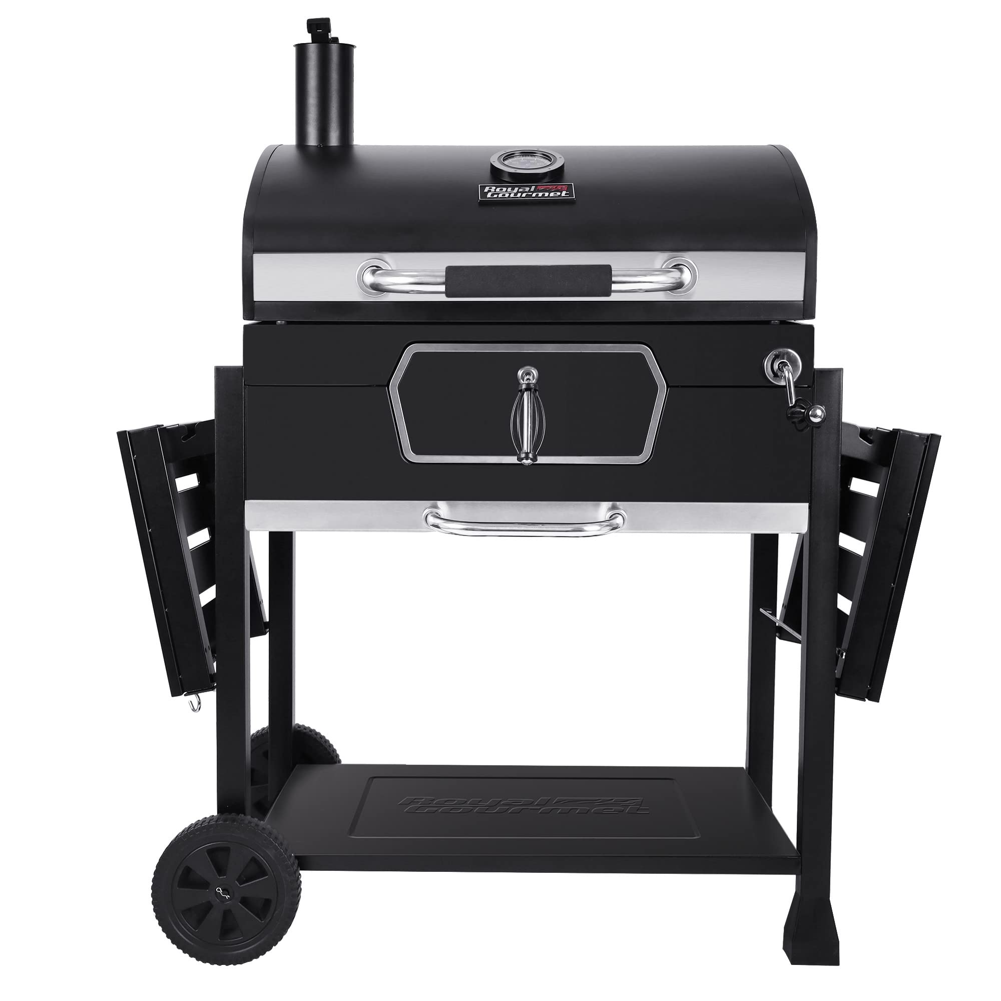 Royal Gourmet CD2030X Deluxe 30-Inch Charcoal Grill, BBQ Smoker Picnic Camping Patio Backyard Cooking, Black