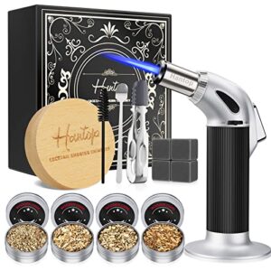 hantop bourbon cocktail smoker kit, old fashioned wood drink smoker infuser kit with torch, bourbon cocktail smoker with 4 kinds of wood chips, whiskey smoker kit gift for dad husband men