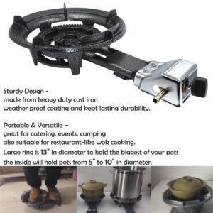 HTTMT- Portable Propane 32,000 BTU Gas Burner Stove Jumbo Super Supergas Camp Camping Tailgating [P/N:ET-COOK004-31A-IRONCAST]