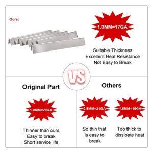 QuliMetal SUS304 Grill Burner and 7620 Flavor Bars for Weber Genesis 300 Series (2011-2016), Genesis E310 E320 E330 S310 S320 S330 Gas Grills with Front Control Panel