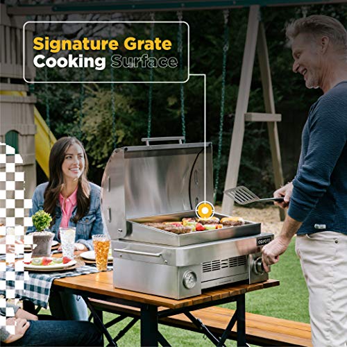 COYOTE OUTDOOR LIVING Portable Propane Gas Grill, 25 Inch Portable Grill with Ceramic Heat Control Grid - C1PORTLP