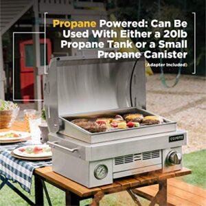 COYOTE OUTDOOR LIVING Portable Propane Gas Grill, 25 Inch Portable Grill with Ceramic Heat Control Grid - C1PORTLP