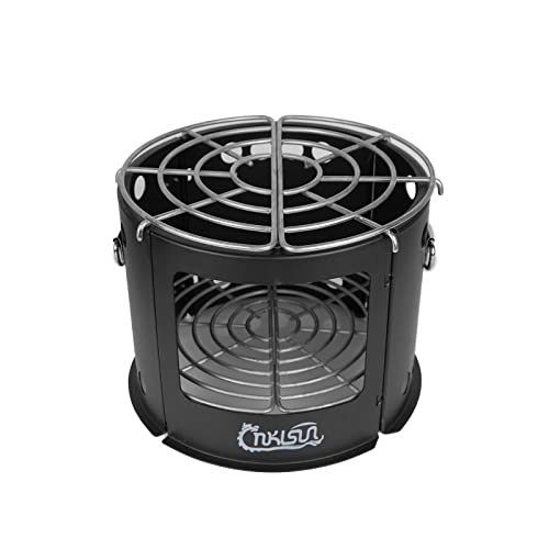 CNKLSUN Portable Charcoal Grills,Compact Camping Stove BBQ Grill Collapsible with Carrying Bag for Outdoor Cooking,Patio Backyard Picnic, Backpacking