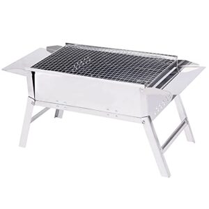 redcamp foldable charcoal grill barbecue, portable small stainless steel bbq grill camping grill for outdoor picnic camping cooking