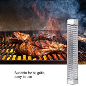 CHICIRIS Smoker Tube 304 Stainless Steel Portable Hex Stable Barbecue Smoke Generator Pipe for Cold Hot Smoking Grilled Foods 5 Hours Pellet Smoker(S)