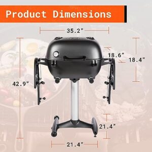 PK Grills Charcoal BBQ Grill and Smoker Combination PK360 Cast Aluminium Portable Outdoor Barbecue Grill Smoker for Camping, Tailgating, Park Grilling, PK360-BTBX-D, Graphite