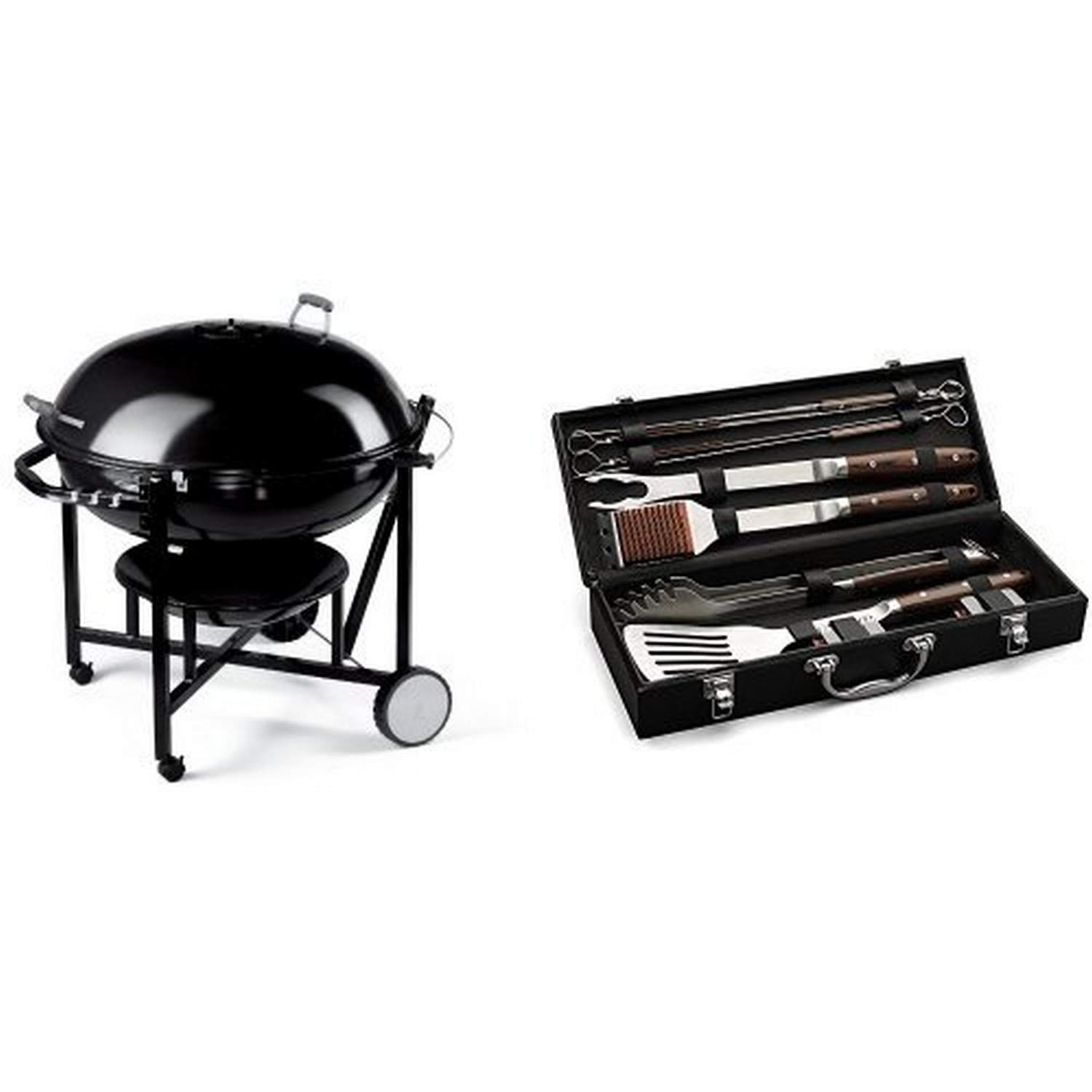 Weber 60020 The Ranch Charcoal Kettle Grill with Cuisinart Grilling Set