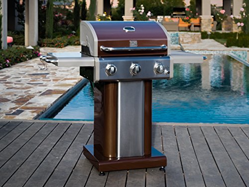 Kenmore 3 Burner Outdoor Patio Gas BBQ Propane Grill in, Mocha