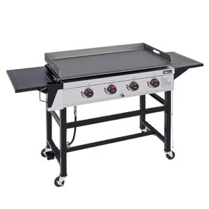 royal gourmet gb4003 36-inch bbq propane griddle, outdoor 4-burner flat top gas grill, barbecue camping garden backyard cooking, black