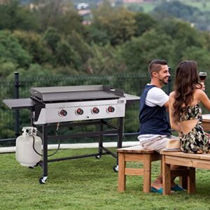 Royal Gourmet GB4003 36-Inch BBQ Propane Griddle, Outdoor 4-Burner Flat Top Gas Grill, Barbecue Camping Garden Backyard Cooking, Black