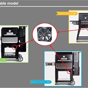 Replacement Charcoal Grill Digital Fan Kit, Compatible with Gravity Series 560/800/1050 XL Digital Charcoal Grill and Smoker Accessories, With Stainless Steel Fan Guard, Dust and Waterproof Fan, Easy to install