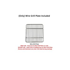 Japanese Shichirin Style grill for Yakitori, Yakiniku, Robata, Charcoal BBQ Grill Set (w/ Base and Wire Grill Plate)