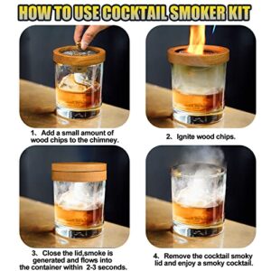 Luckykxbb Cocktail smoker kit, four flavors of log wood chips,Vintage smoke kits for cocktails,