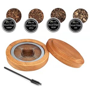 Luckykxbb Cocktail smoker kit, four flavors of log wood chips,Vintage smoke kits for cocktails,