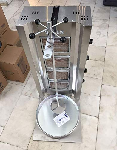 COMMERCIAL industrial Grade FULL PROFESSIONAL SET Meat Capacity 50 kg / 110 lbs. NATURAL GAS 4 BURNER Rotating Spinning Grills Vertical Broiler Shawarma Gyro Doner Kebab Tacos Al Pastor Trompo Machine